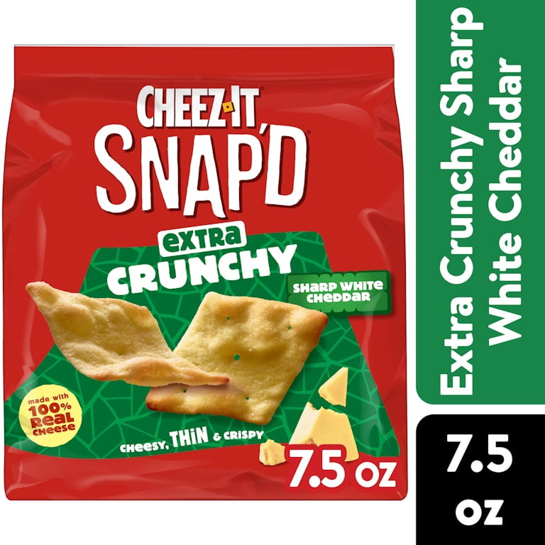 Cheez-It Snap'd Cheese Cracker Chips Sharp White Cheddar, Thin Crisps ...