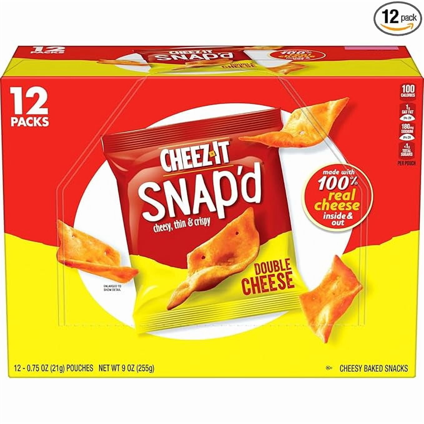 Cheez-It Snap'd Cheese Cracker Chips, Thin Crisps, Lunch Snacks, Double ...