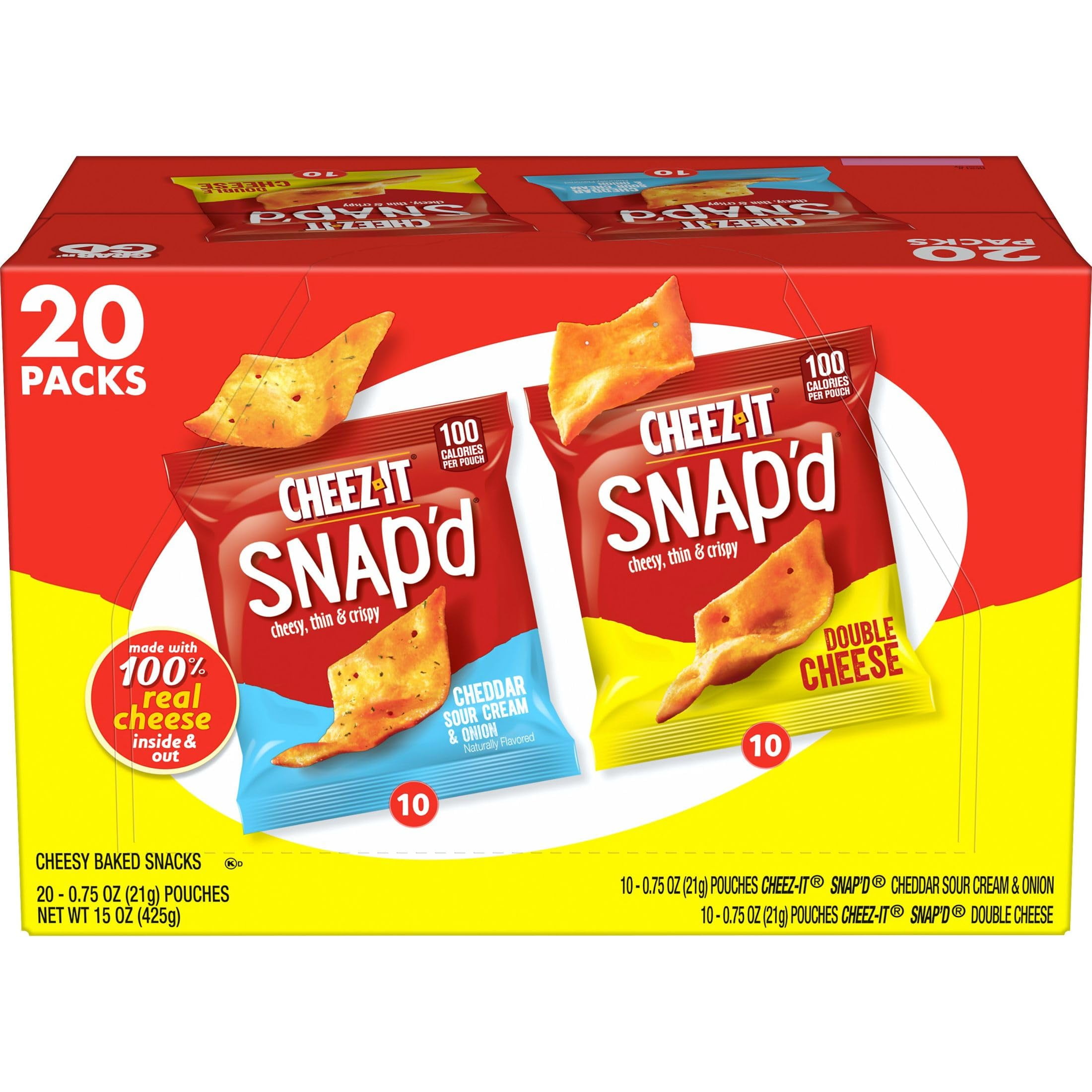 Cheez-It Snap'd Cheese Cracker MZF22 Chips, Thin Crisps, Lunch Snacks ...