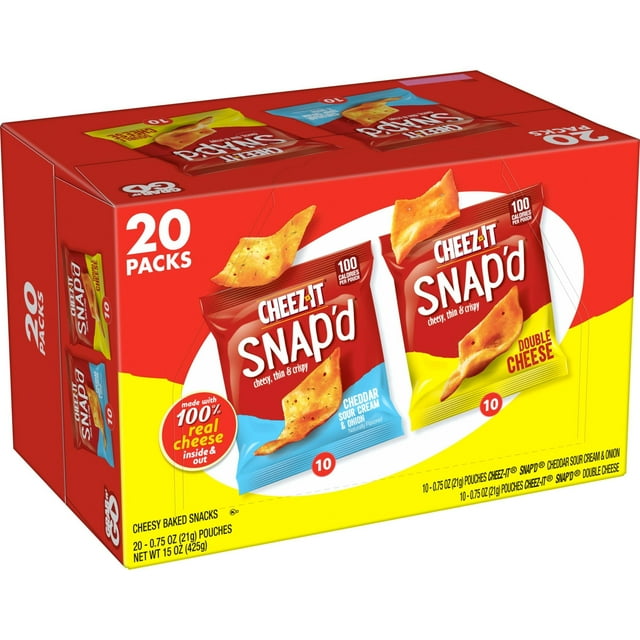 Cheez-It Snap'd Cheese Cracker OIF8 Chips, Thin Crisps, Lunch Snacks ...