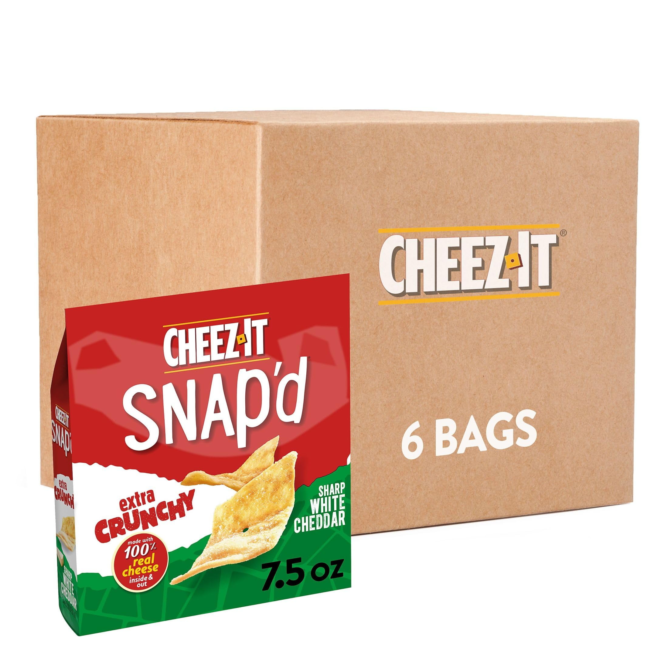 Cheez-It Snap'd Cheese Cracker SBF3 Chips, Thin Crisps, Extra Crunchy ...