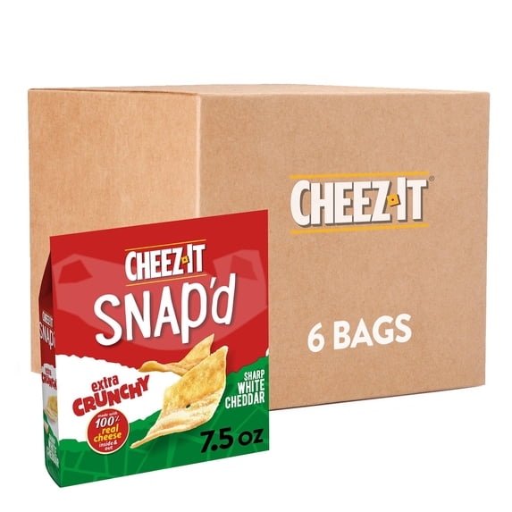 Cheez-It Snap'd Cheese Cracker SBF3 Chips, Thin Crisps, Extra Crunchy ...
