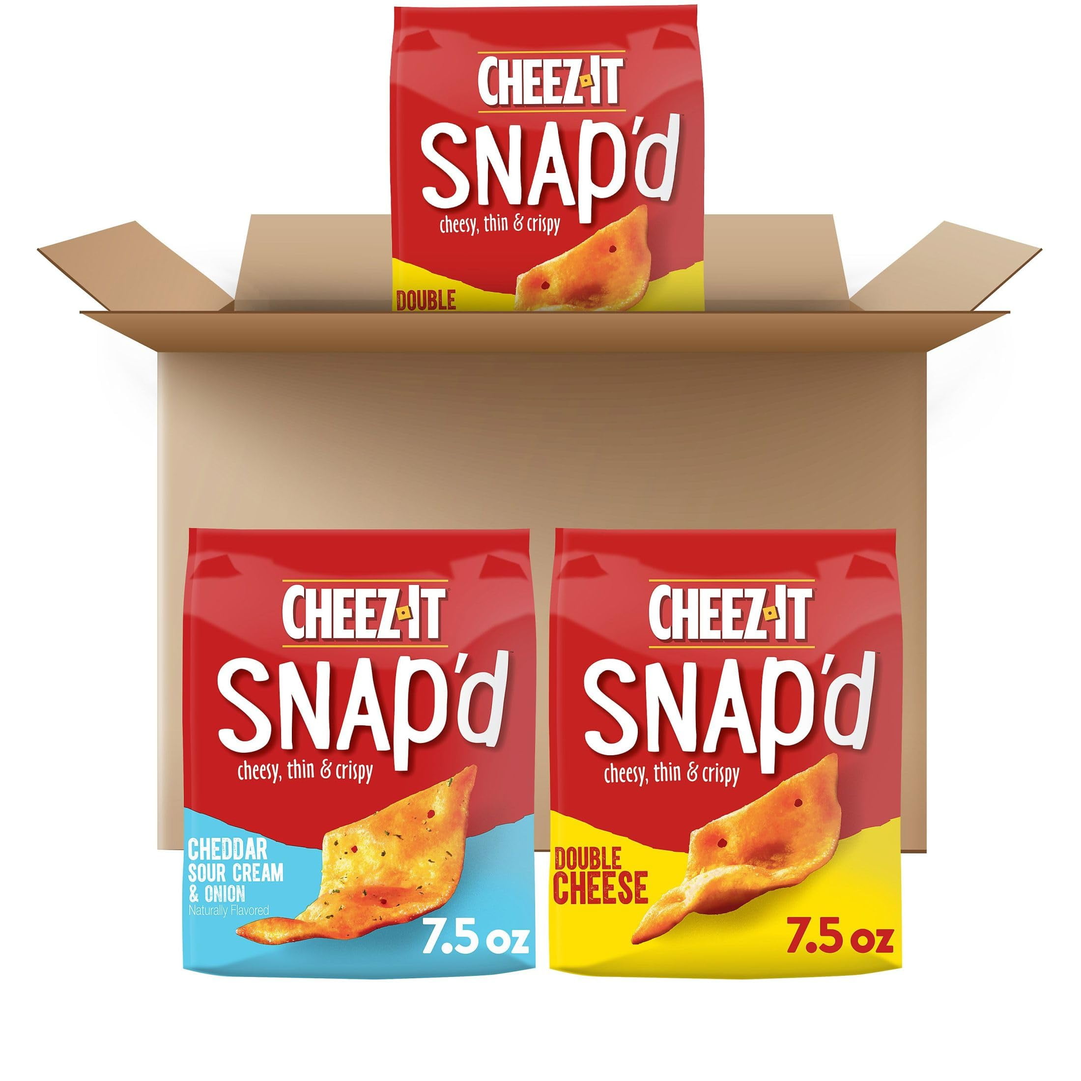 Cheez-It Snap'd, Cheese Crackers SBF3 Chips, Thin Crisps, Lunch Snacks ...
