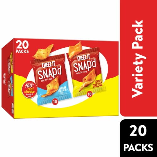 Cheez-It Snap'd Cheese Crackers Variety Pack 20 ct / 0.75 oz Packaging ...