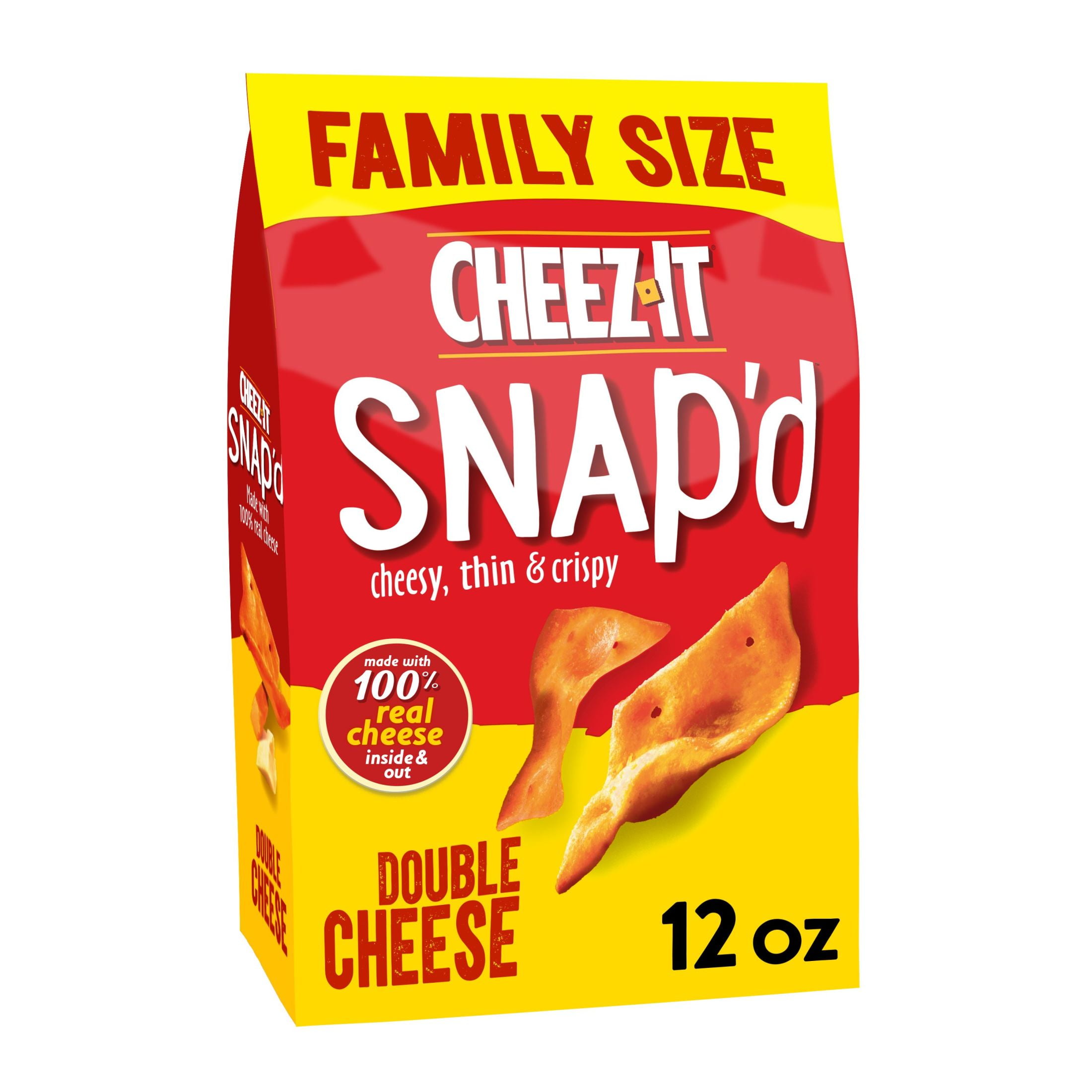 Cheez-It Snap'd Double Cheese Cheese Cracker Chips, 12 oz - Walmart.com