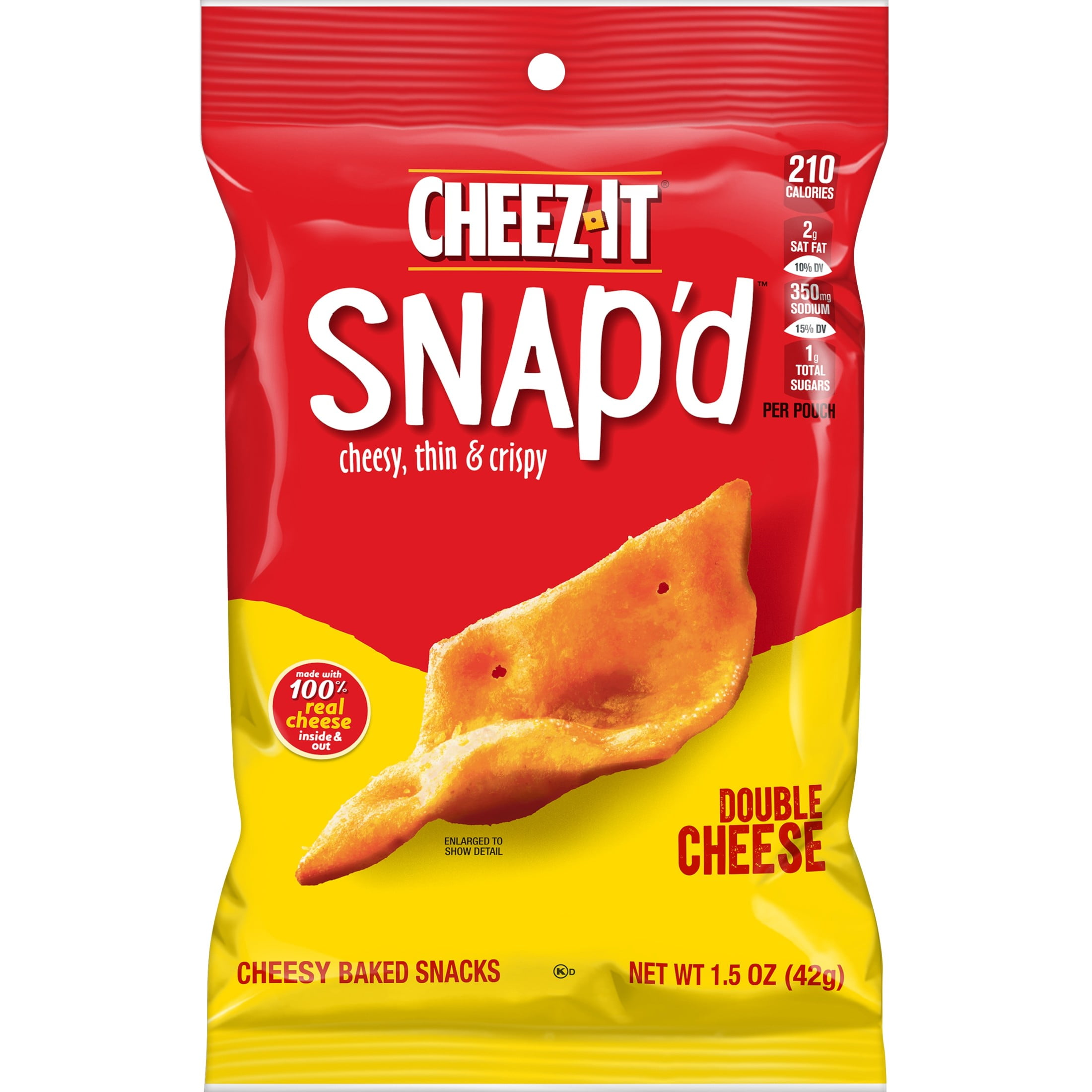 Cheez-It Snap'd Double Cheese Cracker Chips, Thin Crisps, 1.5 oz ...