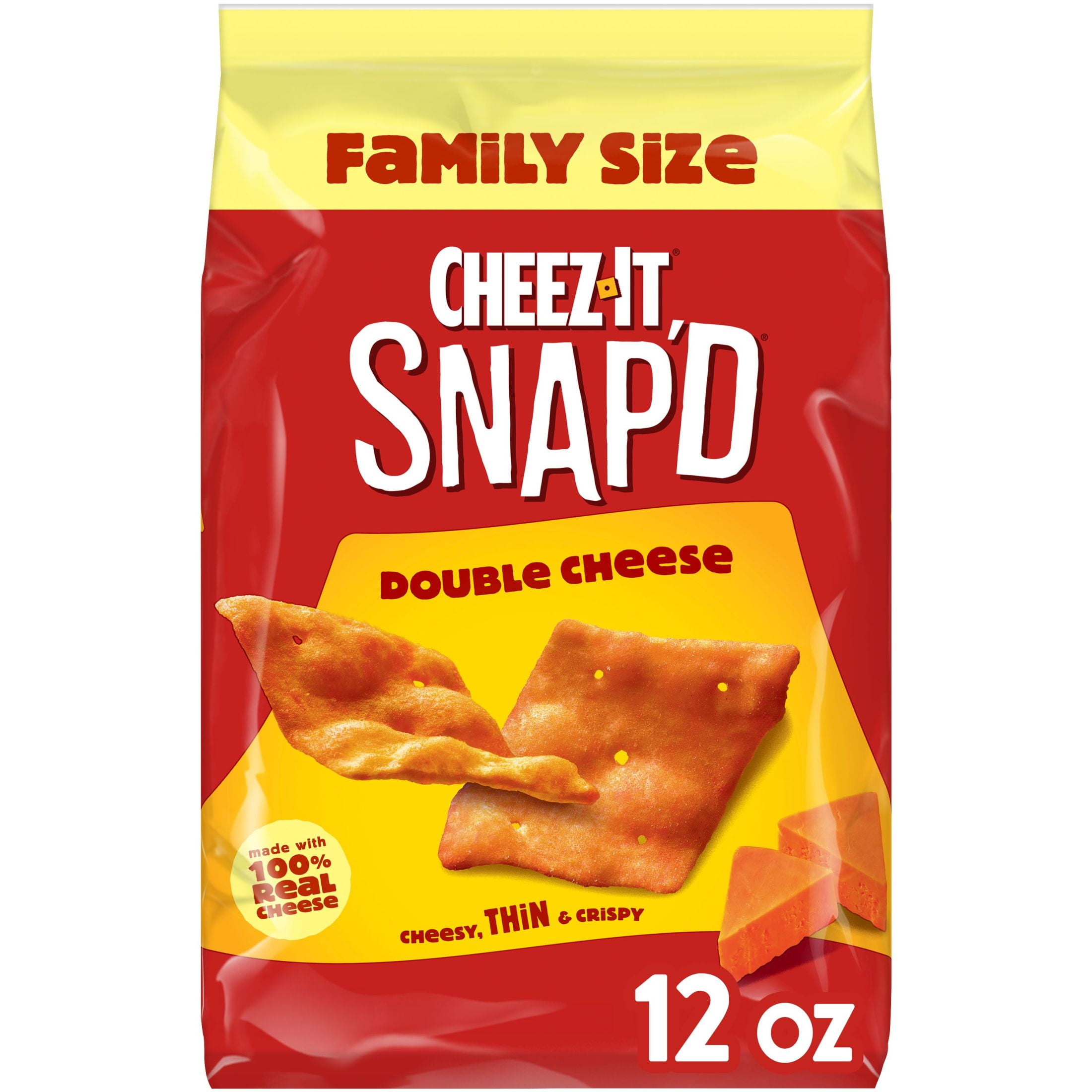 Cheez-It Snap'd Double Cheese Cracker Chips, Thin Crisps, 12 oz ...