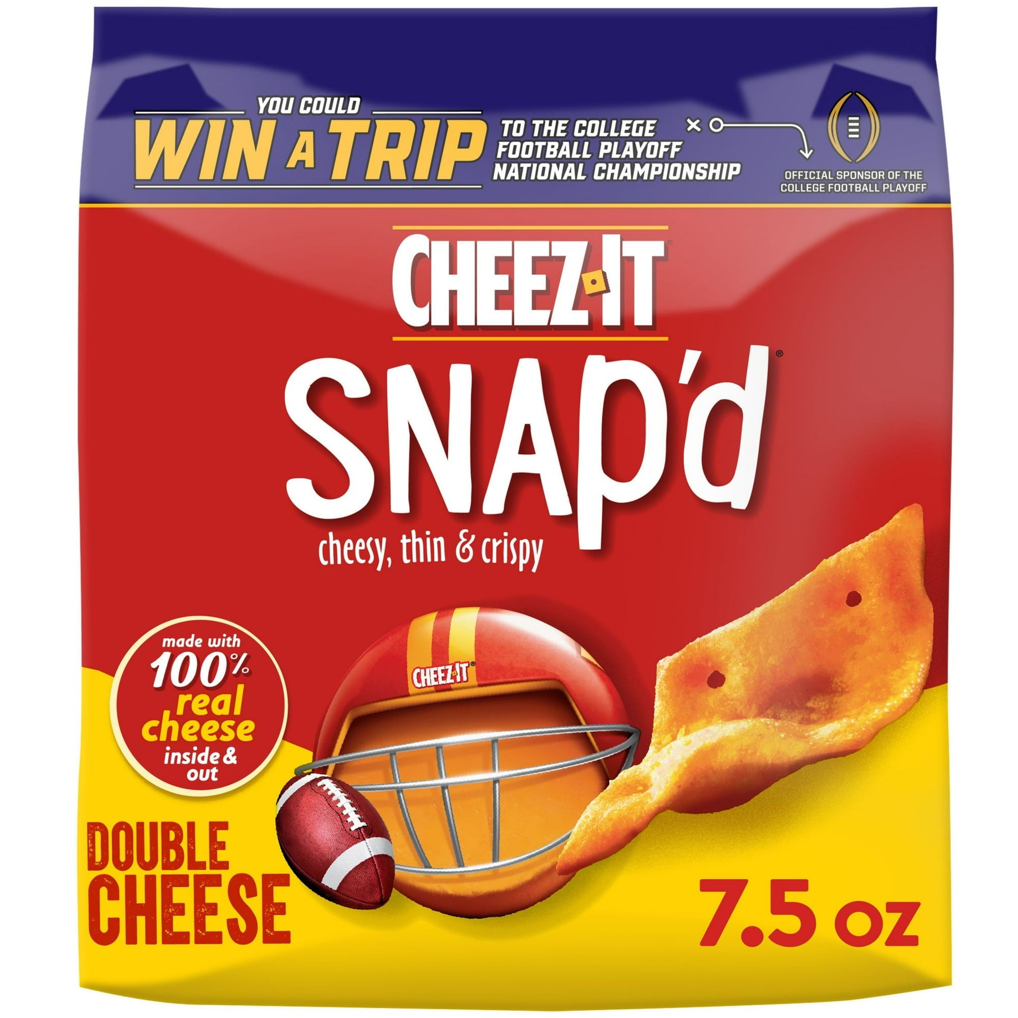 Cheez-It Snap'd Double Cheese Cracker Chips, Thin Crisps, 7.5 oz (Pack ...