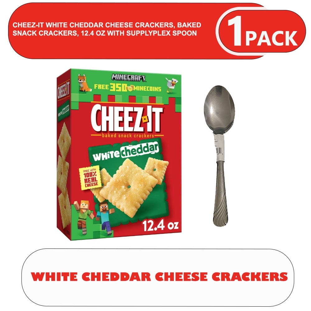 Cheez-It White Cheddar Cheese Crackers, Baked Snack Crackers, 12.4 oz ...
