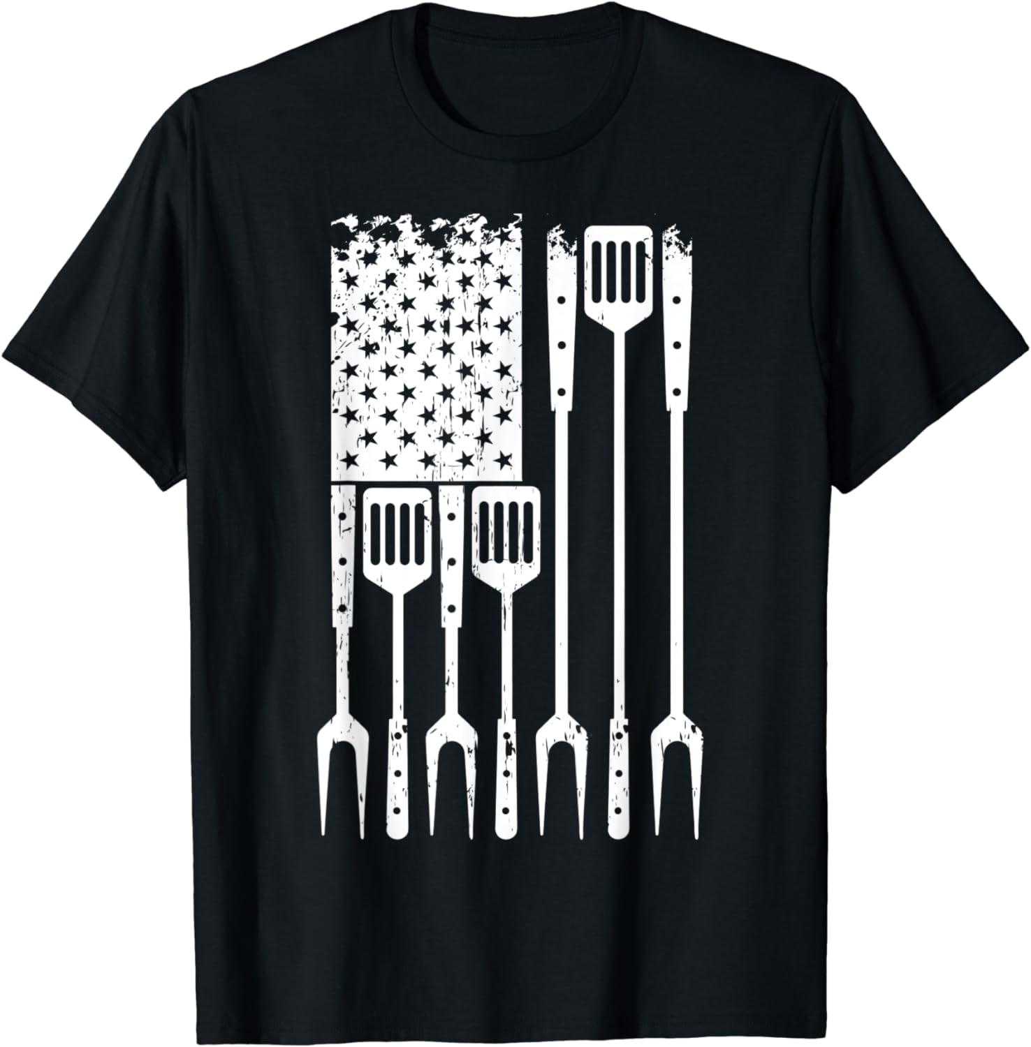 Chef American Flag Patriotic Cook Independence Day Barbecue T-Shirt ...