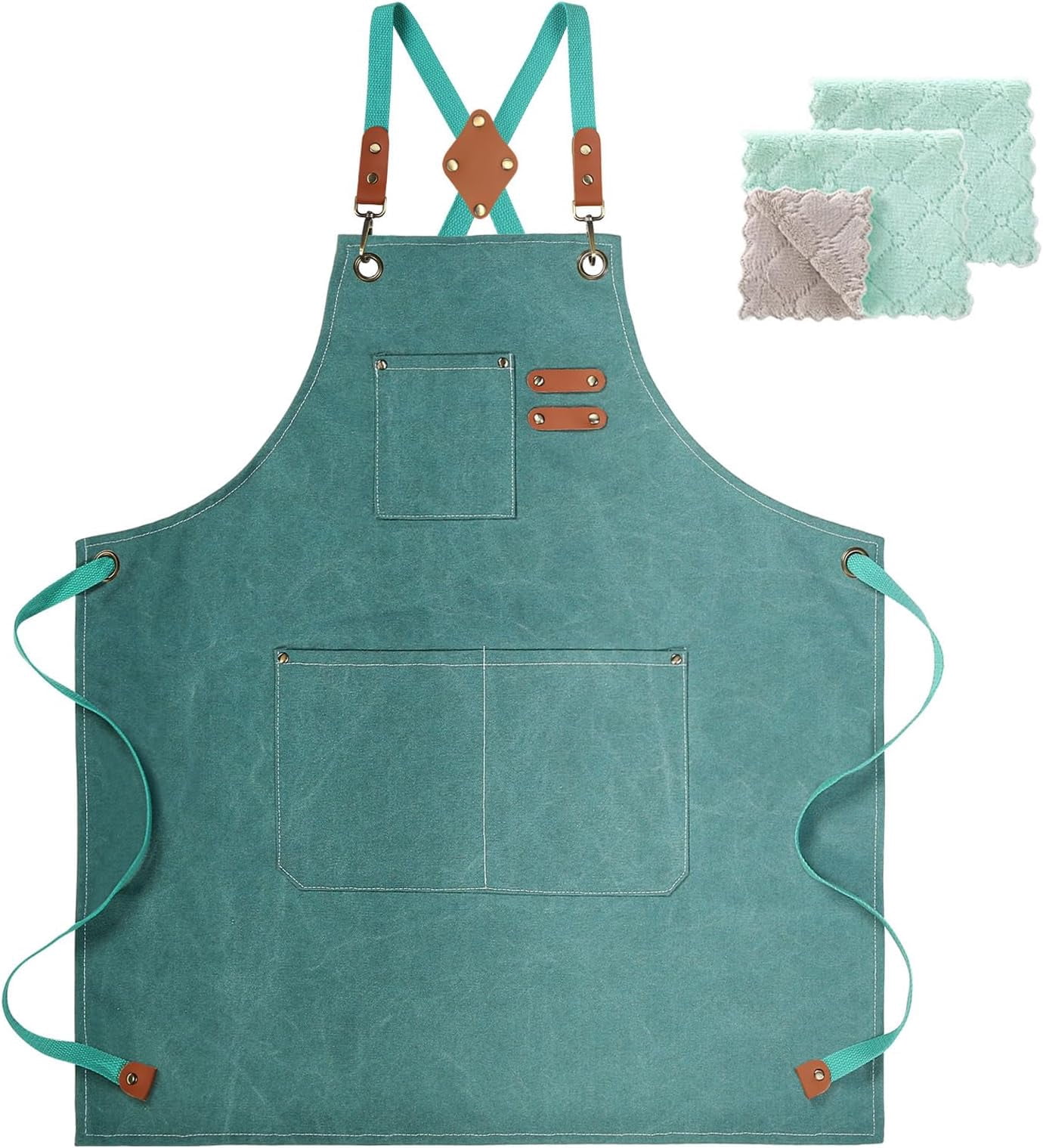 Chef Apron, Canvas Gardening Apron with Large Pockets for Men and Women ...