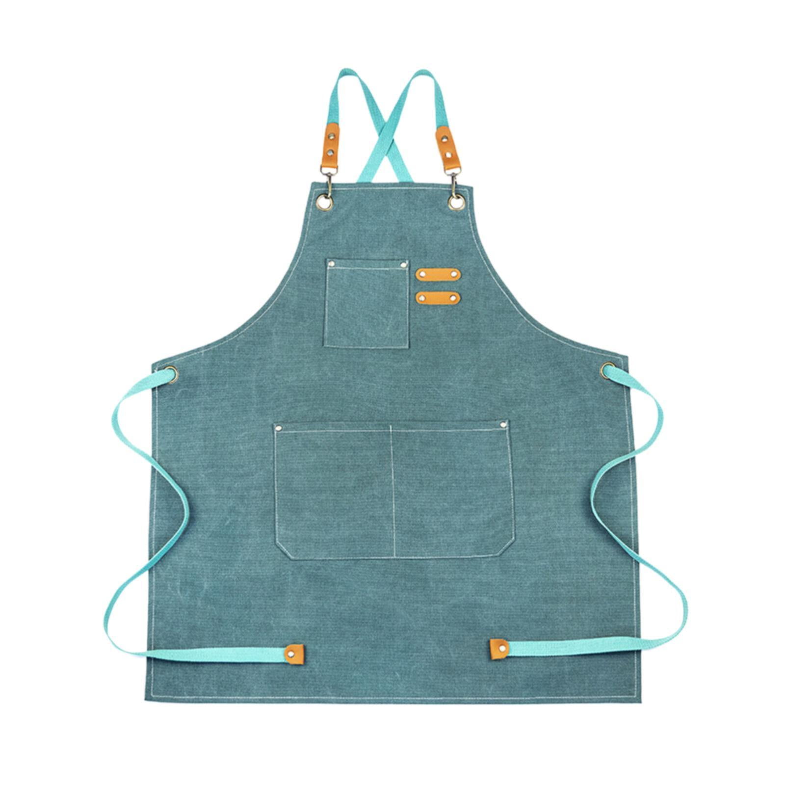 Chef Apron-Cross Back Apron for Men Women with Adjustable Straps and Large Pockets,Canvas Baker ...