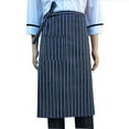 Chef Apron, Half - Length Work Apron In Navy Blue With Striped Design ...
