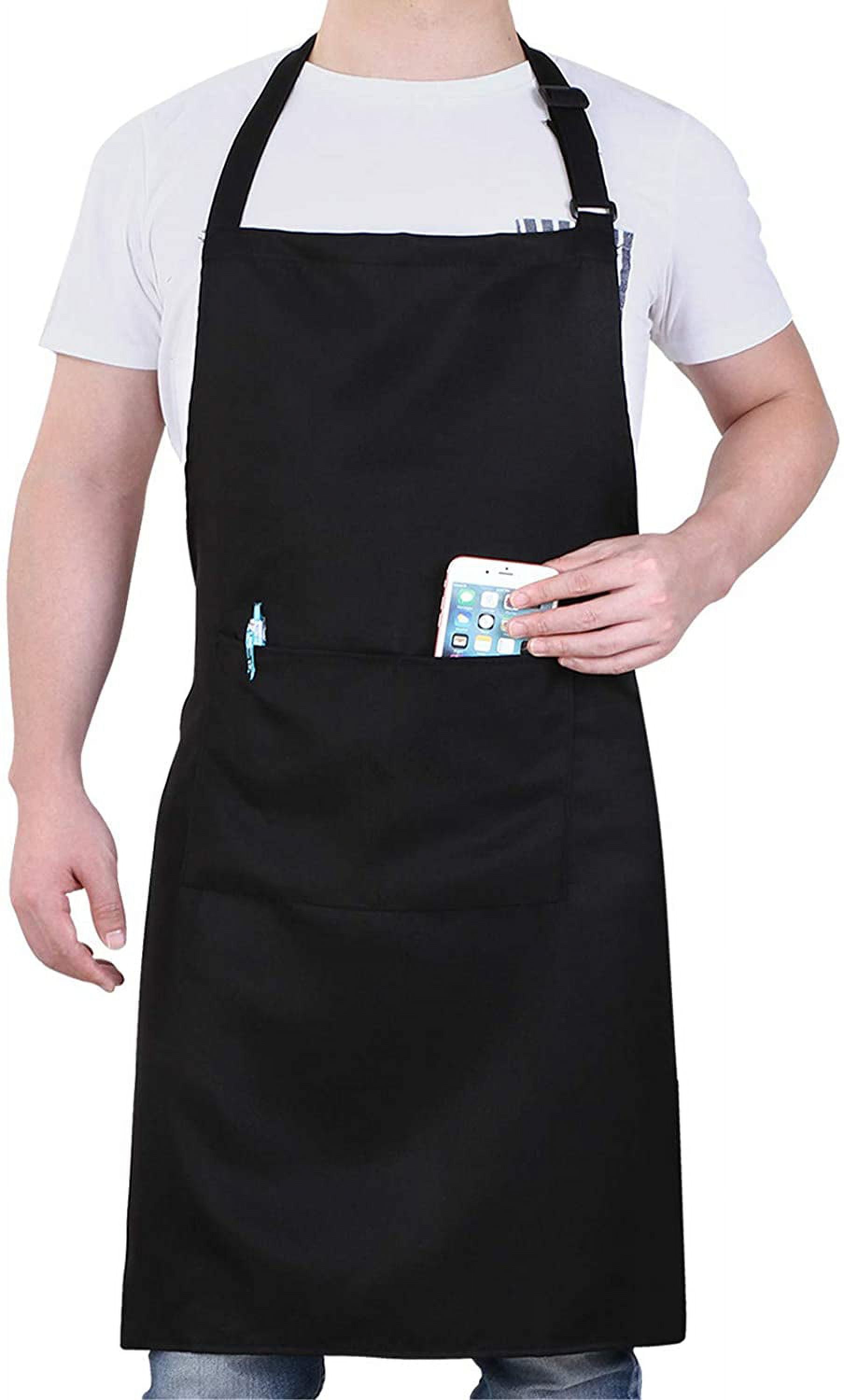 Chef Apron for Men and Women Professional for Cooking With Pockets - Adjustable - Bib Aprons ...