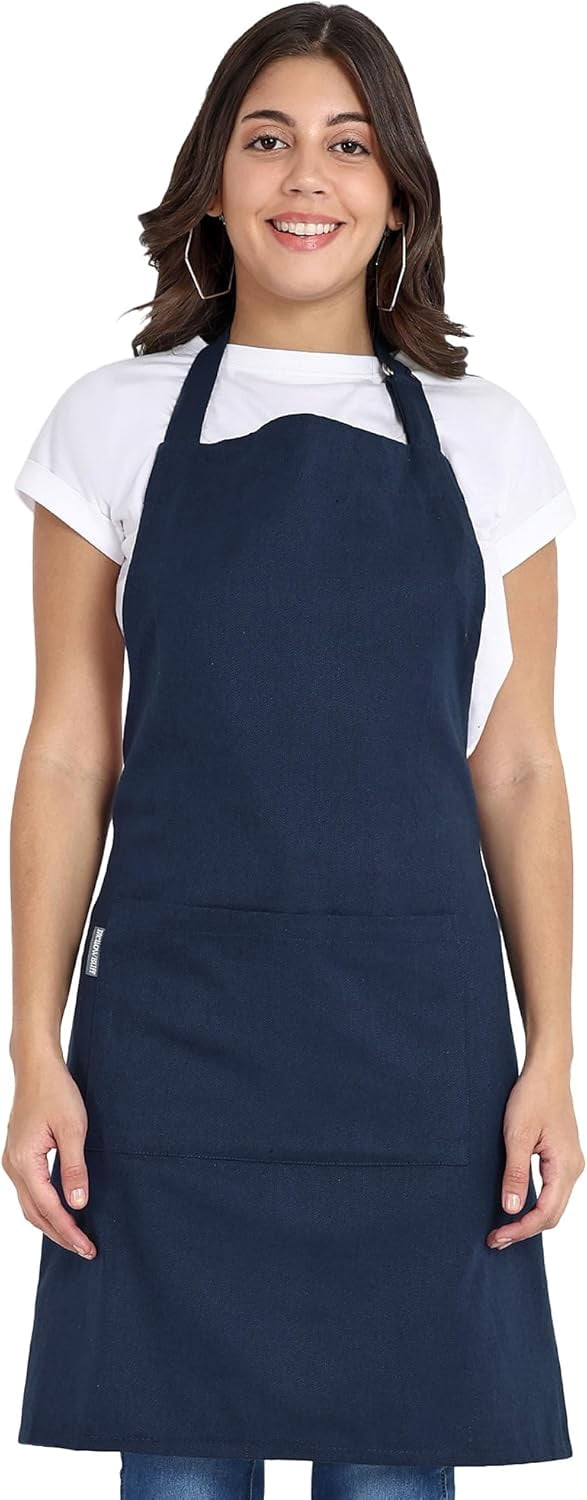 Chef Apron, Recycled Cotton Kitchen Apron with an Adjustable Neck with ...