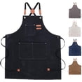 Chef Apron for Kitchen Cooking, Waterproof Adjustable Crossback Apron ...