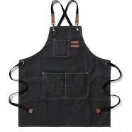 OPUX Chef Apron, Unisex Kitchen Apron with Pockets, Heavy Duty Canvas for Cooking, BBQ, Baking ...