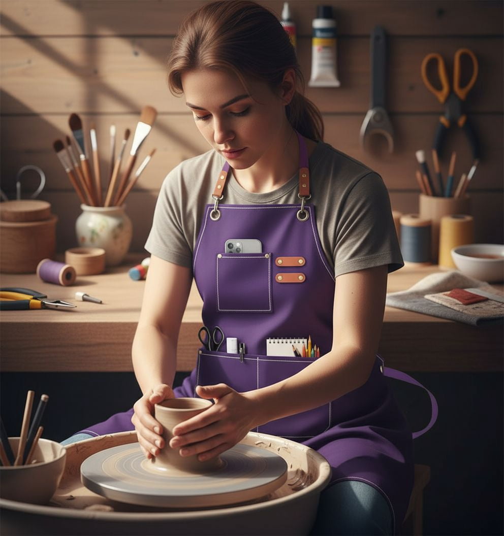 Chef Apron for Men Women Canvas Aprons with 3 Pockets Cross Back ...