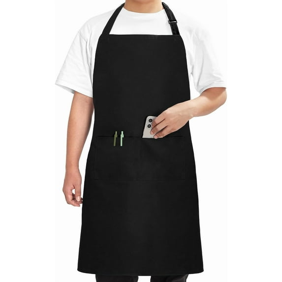 Chef Apron for Men Women Kitchen Cooking Apron with Pockets, Adjustable ...