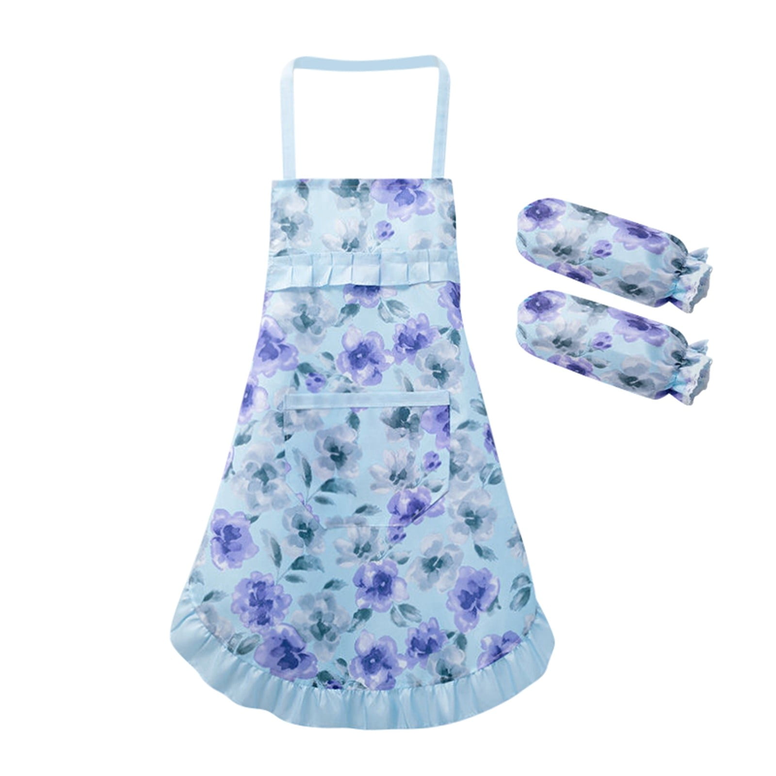 Chef Apron for Women - Cute Ruffle & Floral Design with Two Large ...