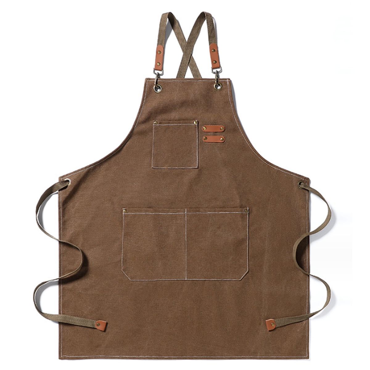 Chef Aprons For Men Women With Large Pockets, Washed Thickened Cotton Canvas Cross Back Heavy ...