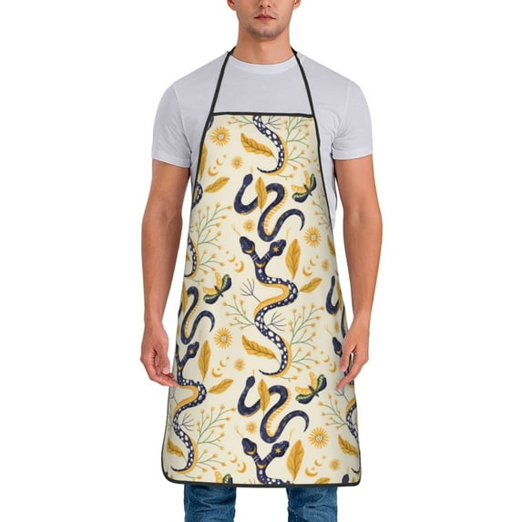 Chef Aprons for Men and Women - Abstract Cute Double Headed Snake Oil ...