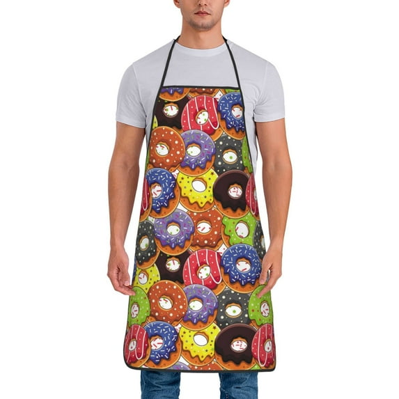 Chef Aprons for Men and Women - Donut Print No.9054 Oil-Resistant Bib ...