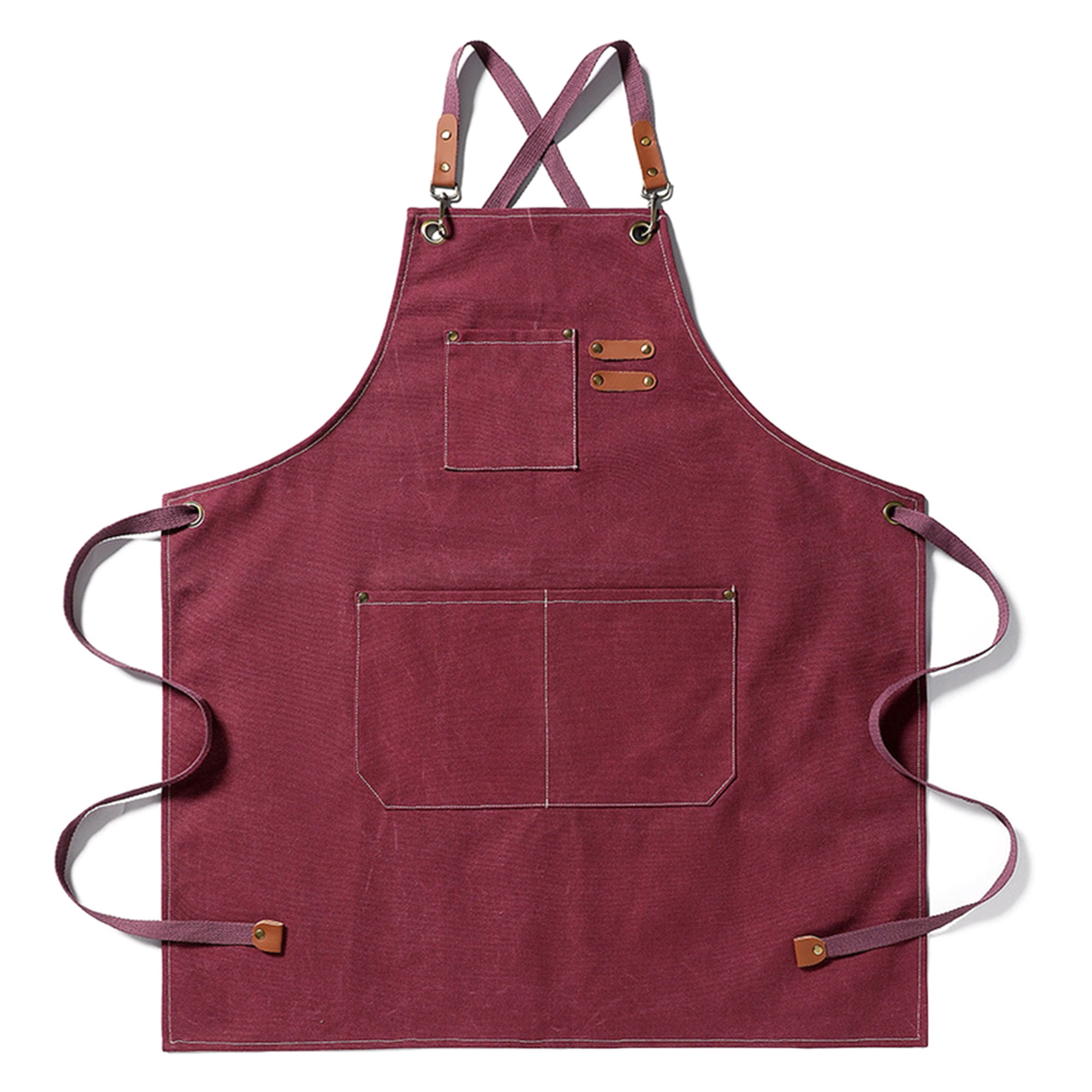 Chef Aprons for Men Women with Large Pockets, Black Waterproof Kitchen ...