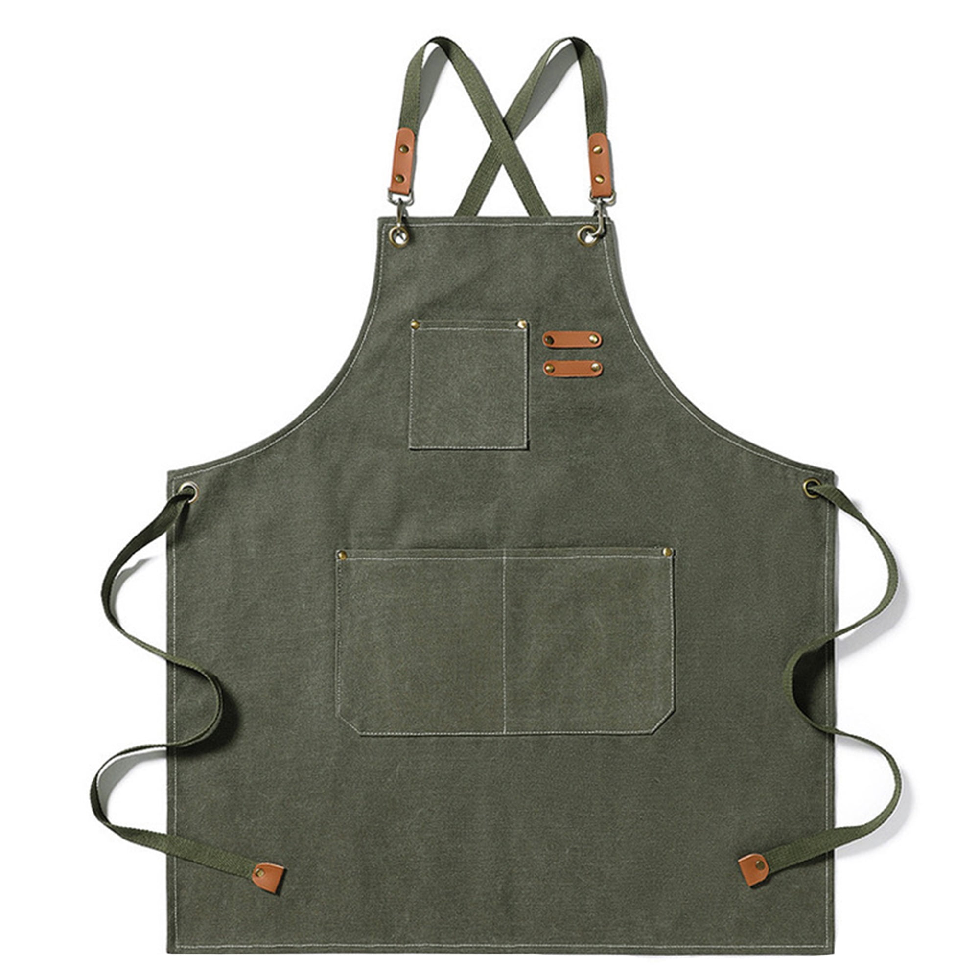 Chef Aprons for Men Women with Large Pockets, Black Waterproof Kitchen ...