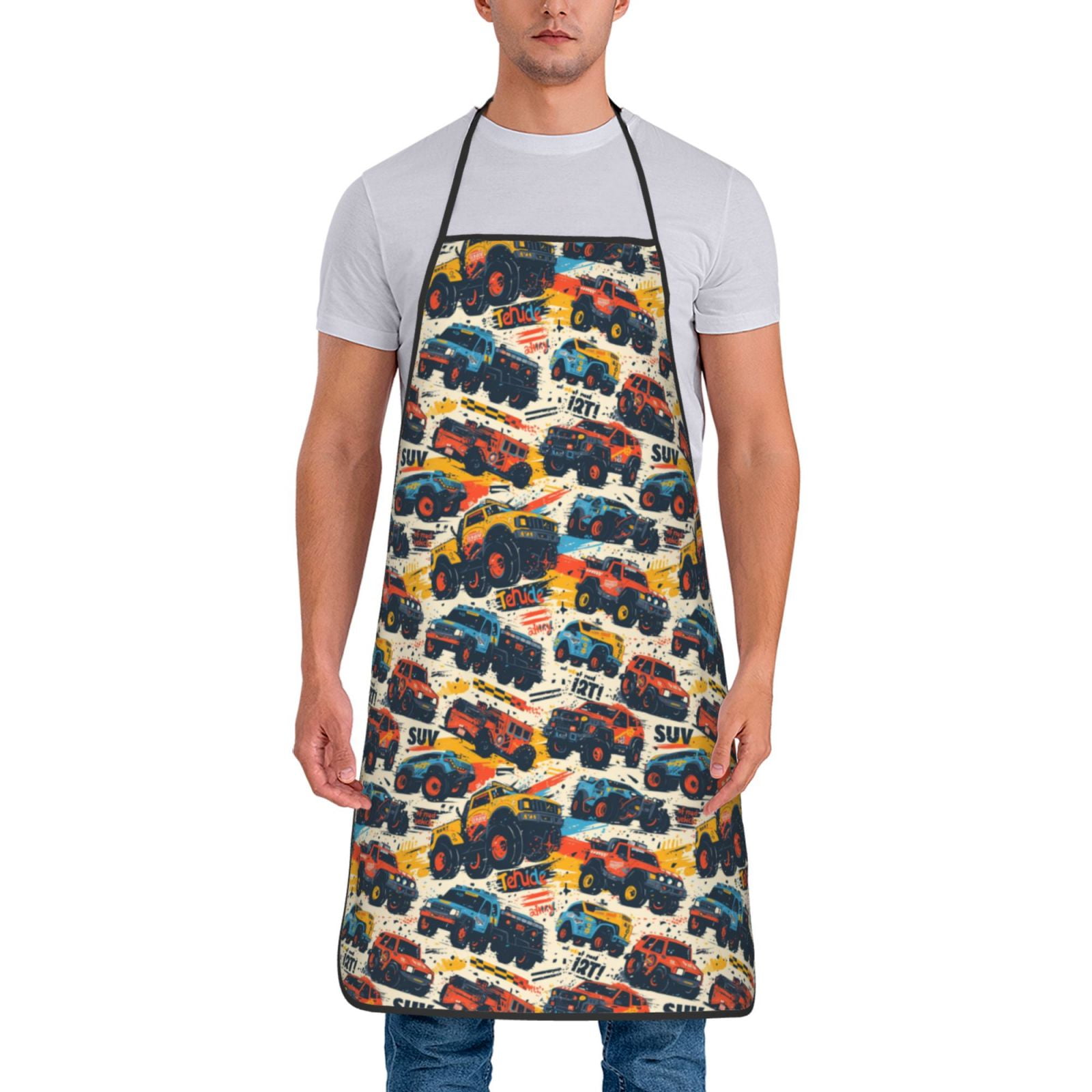 Chef Aprons for Men and Women - SUV off road racing car Oil-Resistant ...