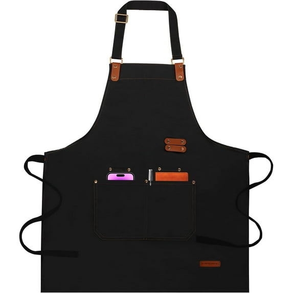 Chef Aprons for Women Men with Pockets(Functional and Large), Oil ...