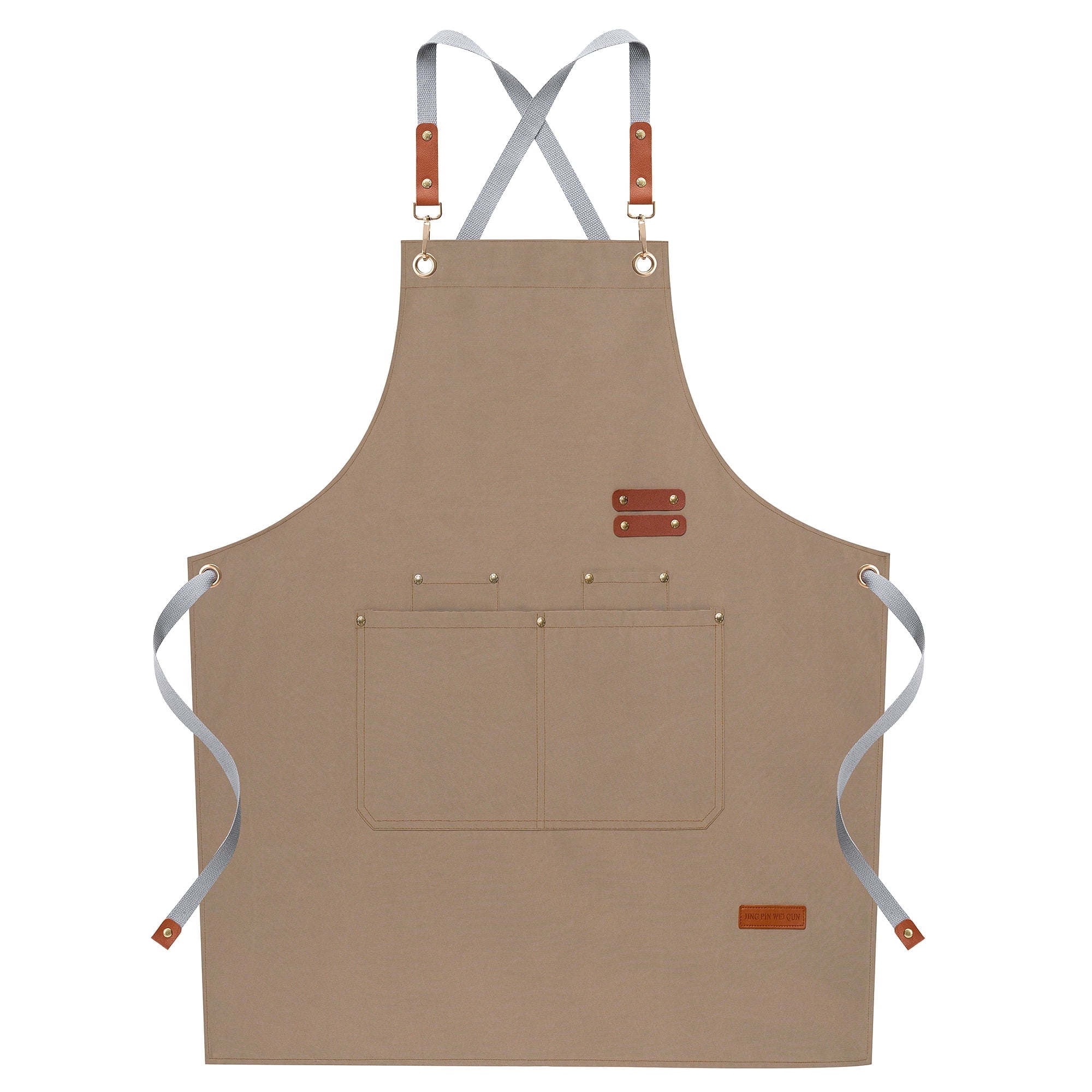 Chef Aprons for Men Women with Large Pockets, Cotton Canvas Cross Back ...