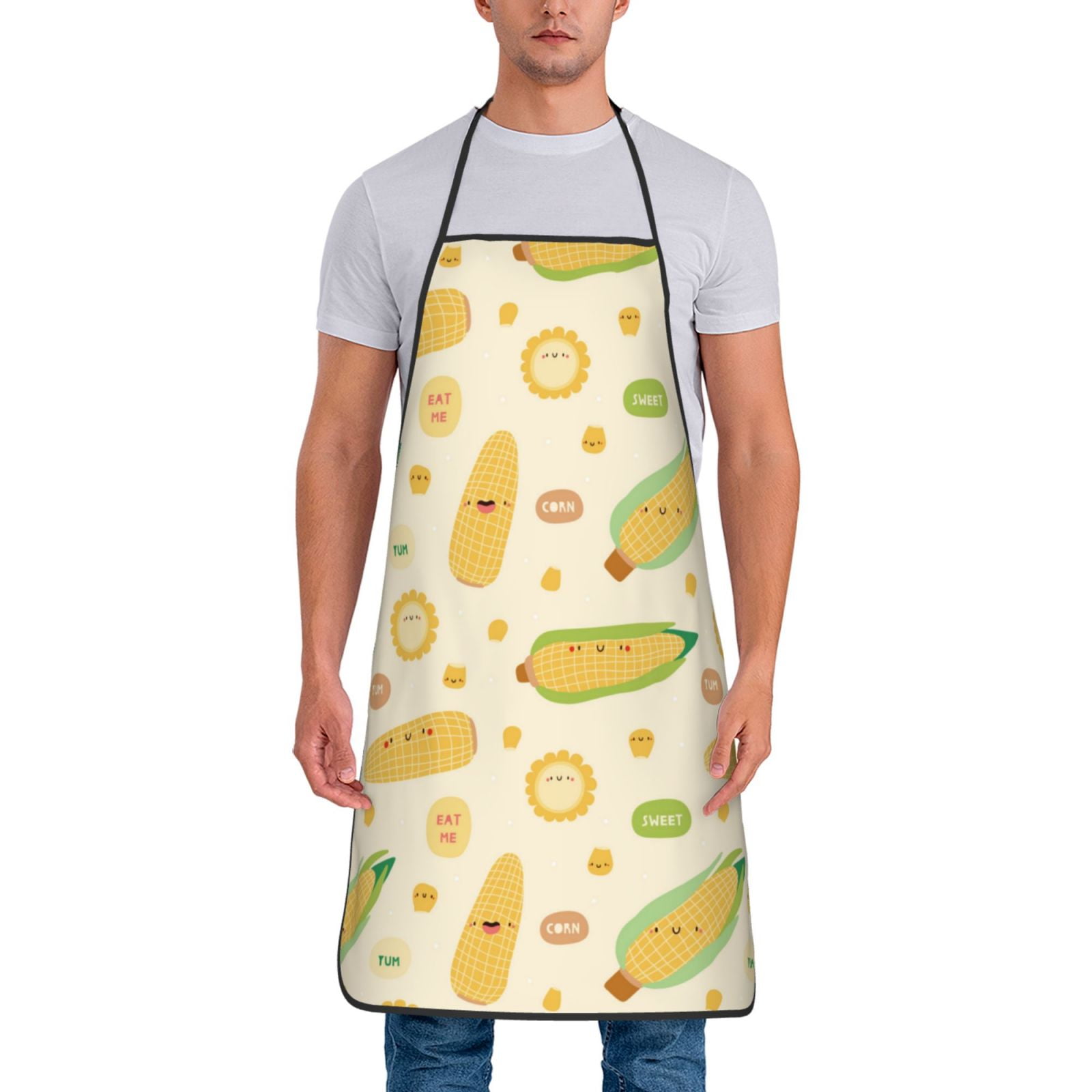 Chef Aprons for Men and Women - Cute Sweet Corn Oil-Resistant Bib ...