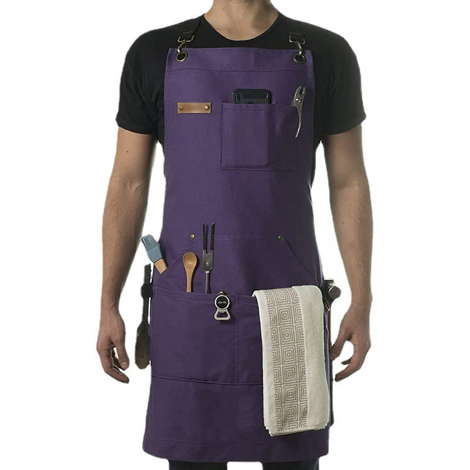 Chef, BBQ and Work Apron with Bottle Opener and Hand Towel - Durable ...