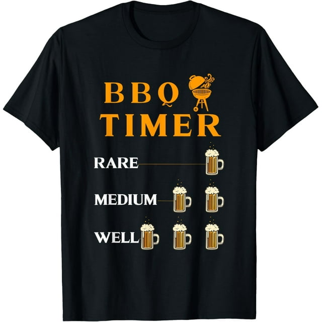 Chef Barbecue Funny BBQ Meat Cooking Timer Beer Grill T-Shirt - Walmart.com