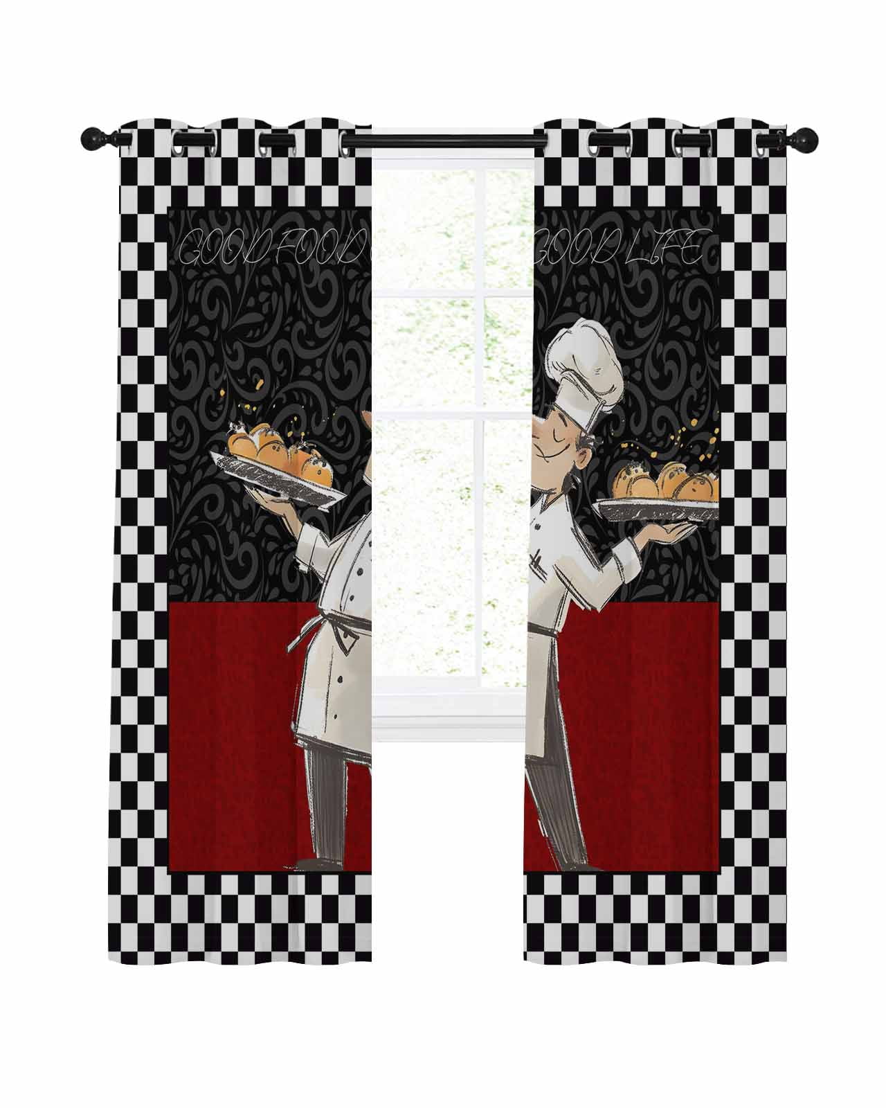 Chef Blackout Curtains, Light Blocking Print Window Curtains, Cartoon ...