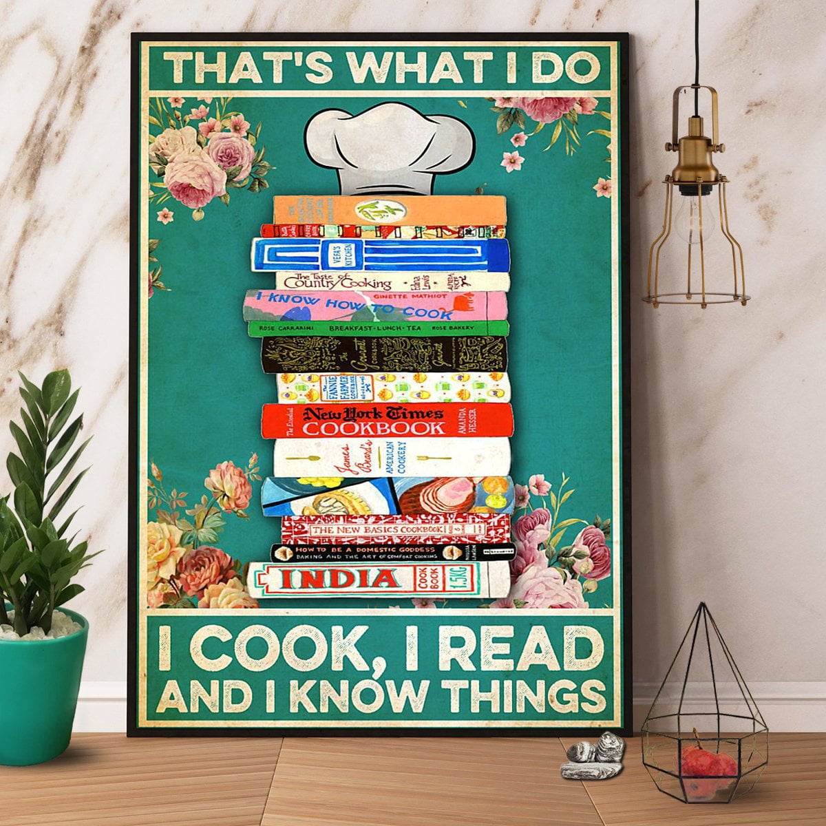 Chef Books That'S What I Do I Cook I Read Flowers Vertical Paper Poster ...