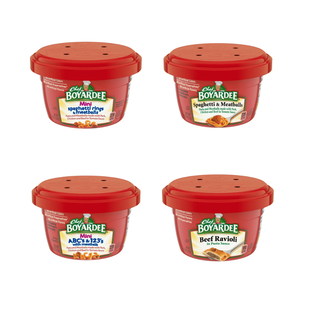 Chef Boyardee 7.5 oz Microwave Pasta Bowls – 12 Variety Pack Assorted ...