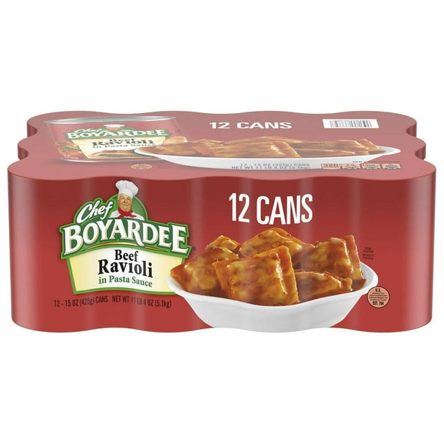 Family Size Chef Boyardee Beef Ravioli In Tomato & Meat Sauce - 12 CT15 ...