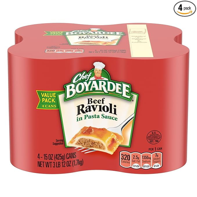 Chef Boyardee Beef Ravioli Canned Pasta, 15 oz.(Buy 4 Get 1 FREE ...