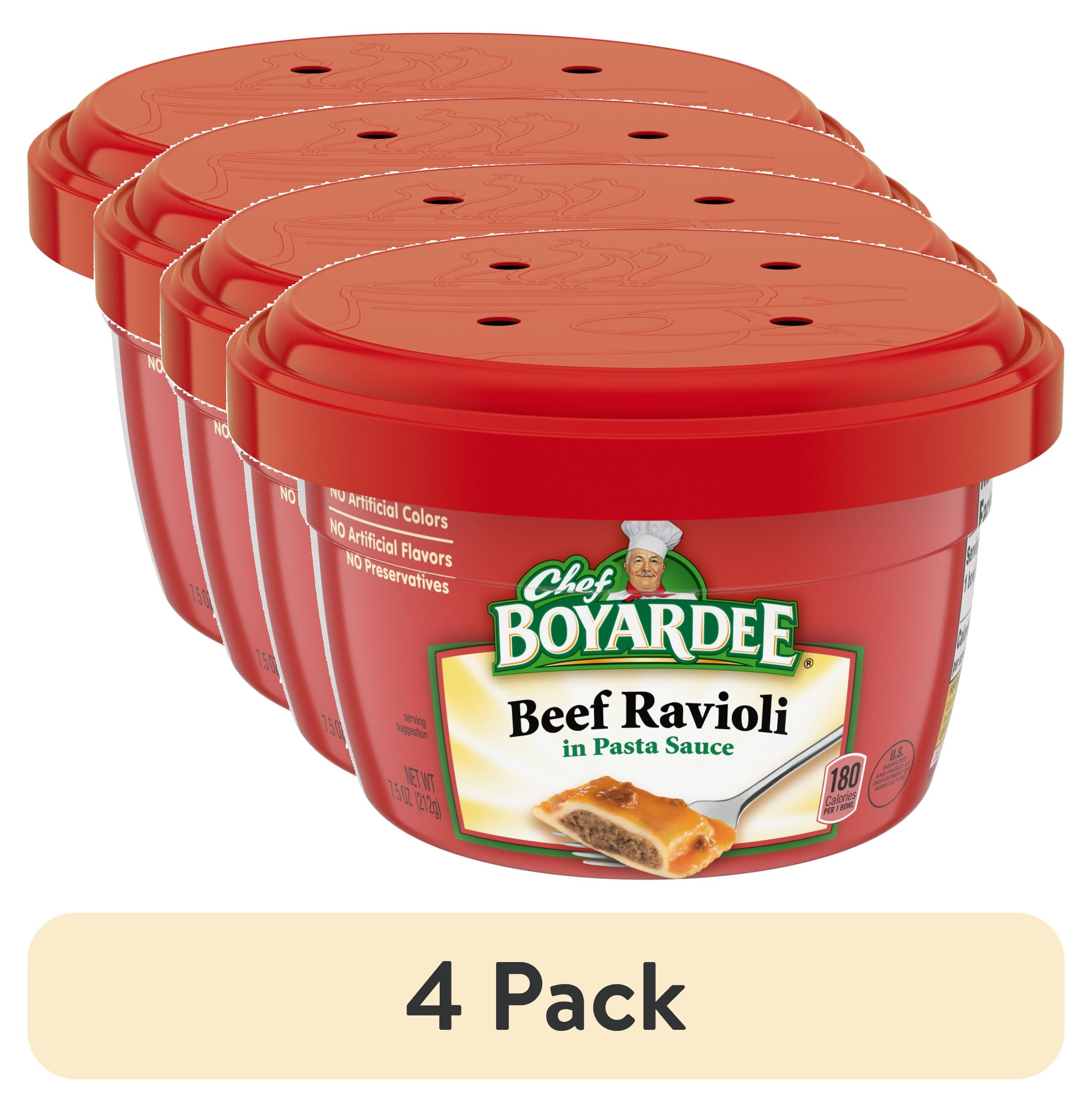 (4 pack) Chef Boyardee Beef Ravioli In Tomato & Meat Sauce , 7.5 oz ...