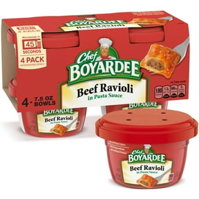 (4 pack) Chef Boyardee Beef Ravioli in Pasta Sauce, Ready-to-Eat Meal ...