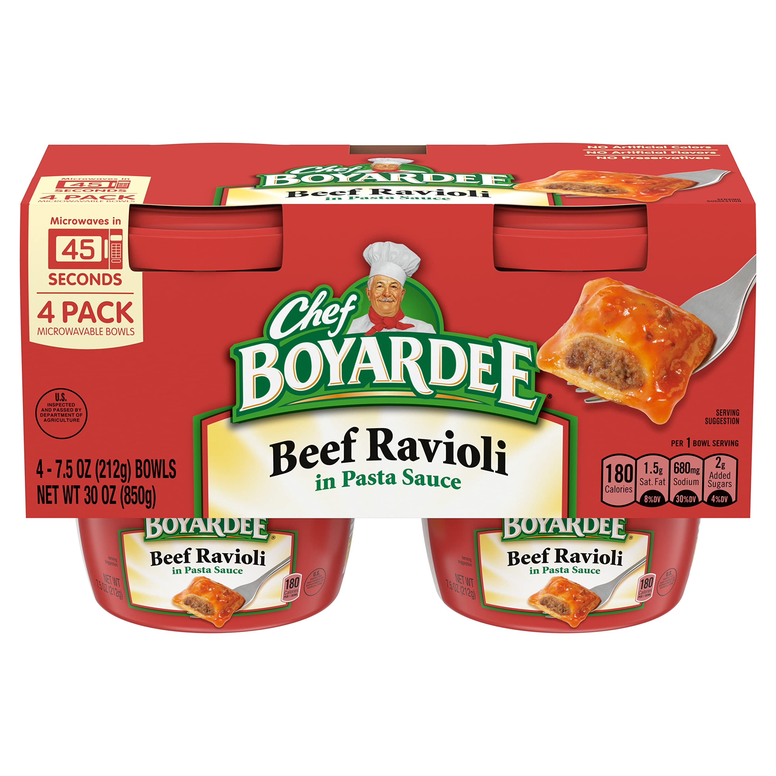 Chef Boyardee Beef Ravioli Microwave Meal (Pack of 18) - Walmart.com