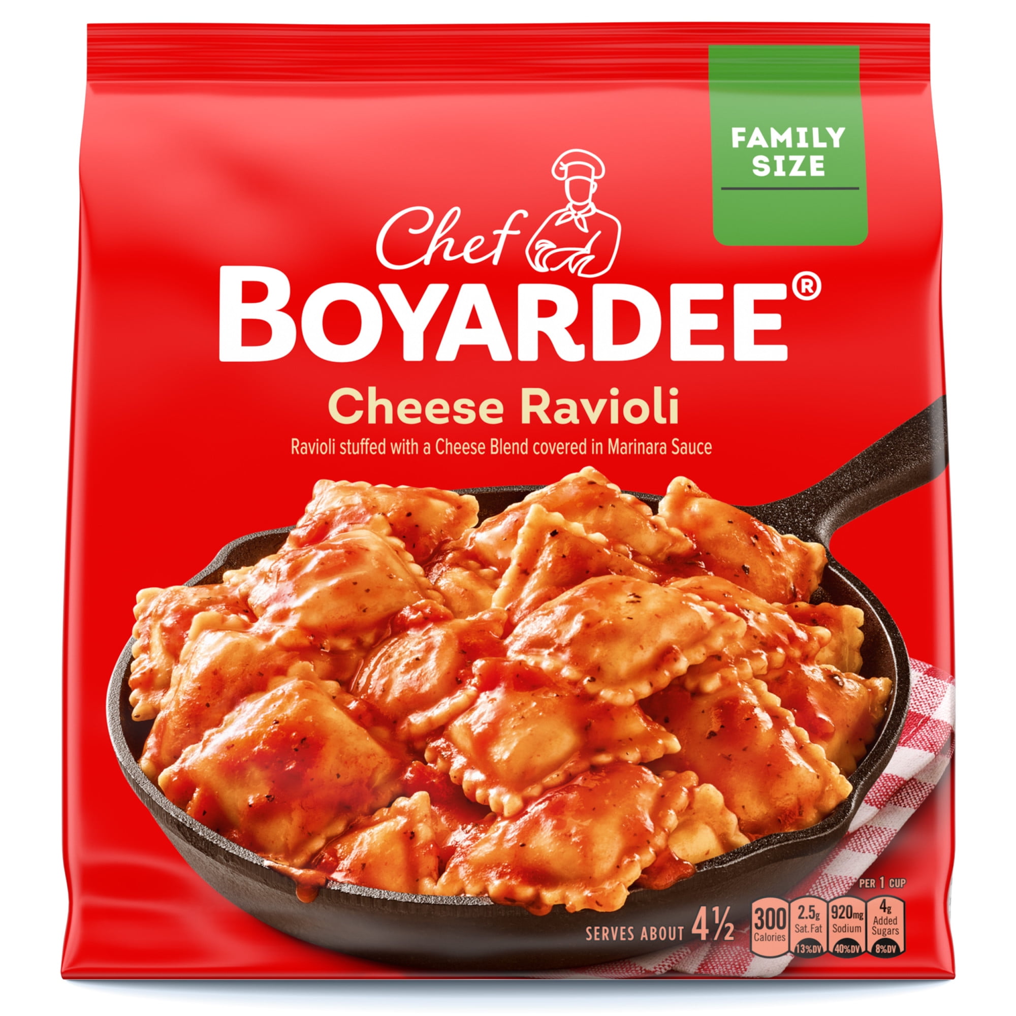 Chef Boyardee Cheese Ravioli, Family Size Skillet Meal, Frozen Meal, 40 ...