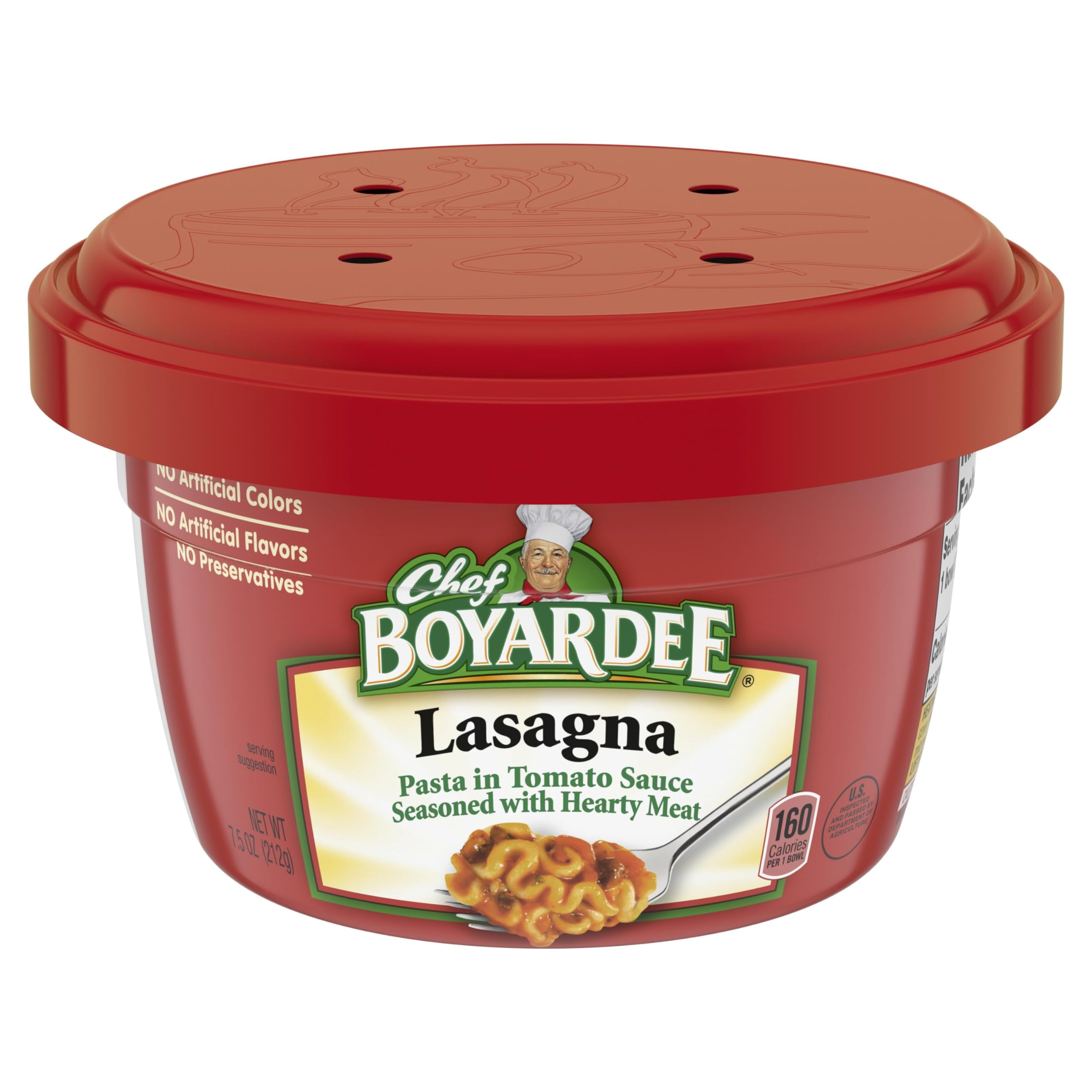 Chef Boyardee Lasagna, Microwave Food, 7.5 KKS1 OZ Microwaveable Bowl ...