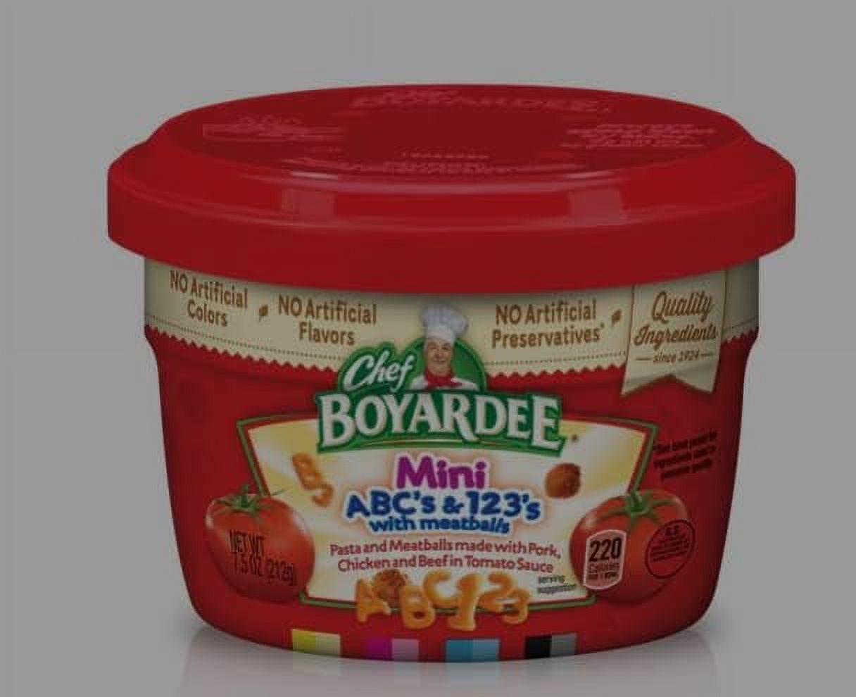 Chef Boyardee Microwavable Mini Abc,S & 123,S With Meatballs 7.5 Oz ...
