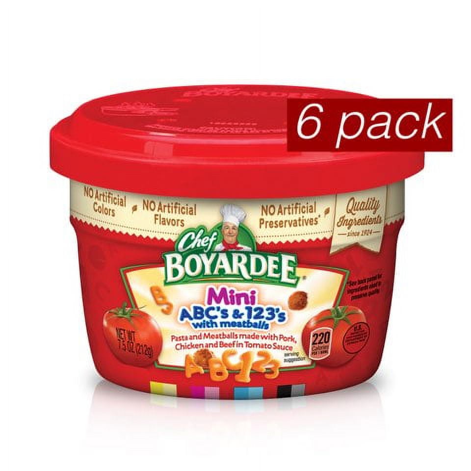 Chef Boyardee Mini-Bites ABC's & 123's Pasta with Meatballs, 7.5 oz ...