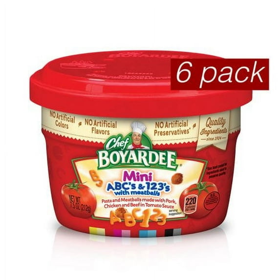Chef Boyardee Mini-Bites ABC's & 123's Pasta with Meatballs, 7.5 oz ...