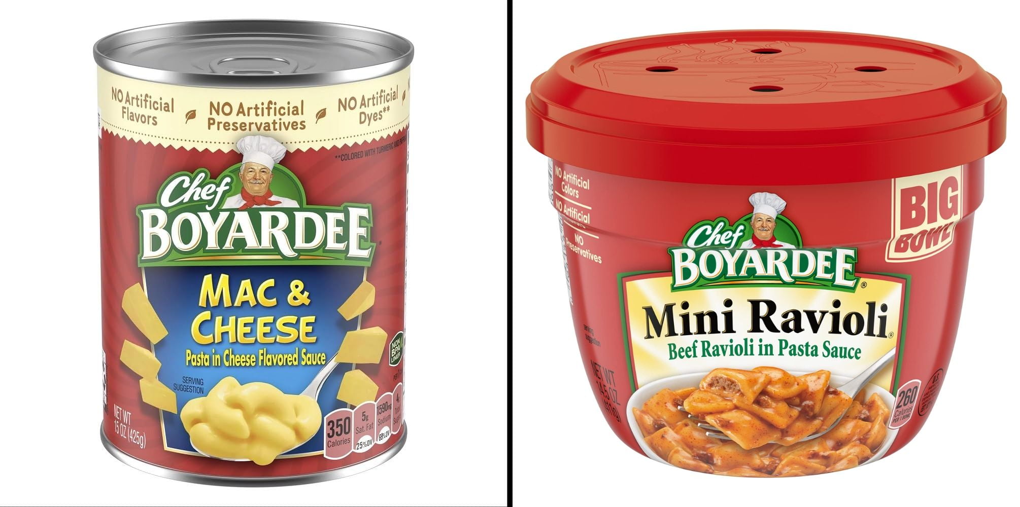 Chef Boyardee Mini Ravioli Beef Ravioli in Pasta Sauce 14.5 oz & Mac ...