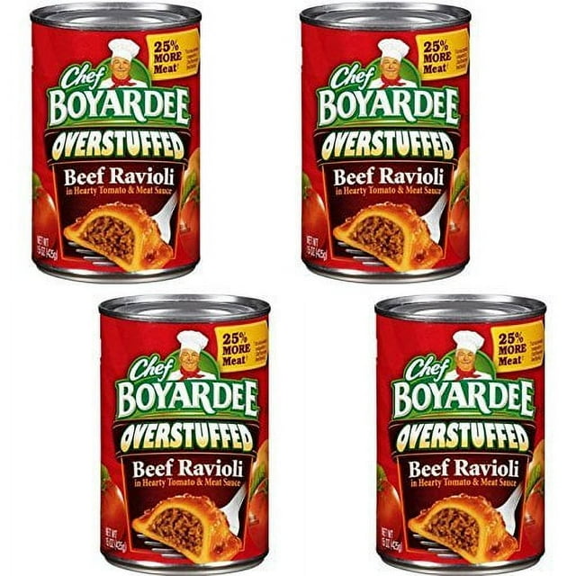 Chef Boyardee Overstuffed Beef Ravioli, 15 Oz (Pack Of 4) - Walmart.com